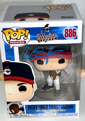 Funko Pop! CHARLIE SHEEN Signed Ricky Wild Thing Vaughn 886 Figure Toy ...