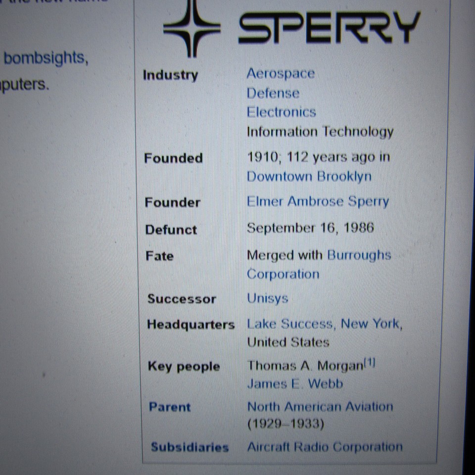 Sperry Rand Corp Aerospace Defense Elect 1960's Collectible Vintage-ic ...