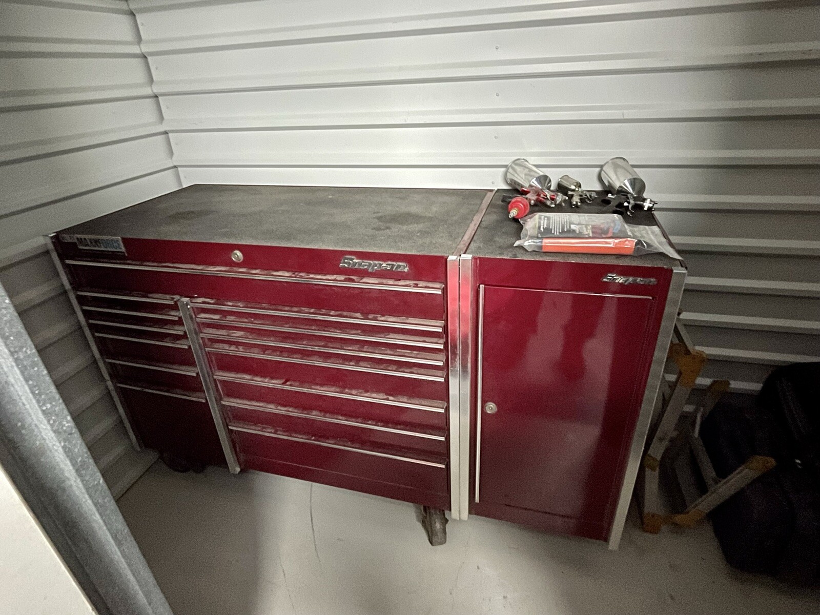 Snap-on Master Series Tool Storage (Cranberry) With Side Cabinet And ...