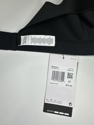 Nike Alpha Front Zip High Support Black Sports Bra Womens Small C-E ...