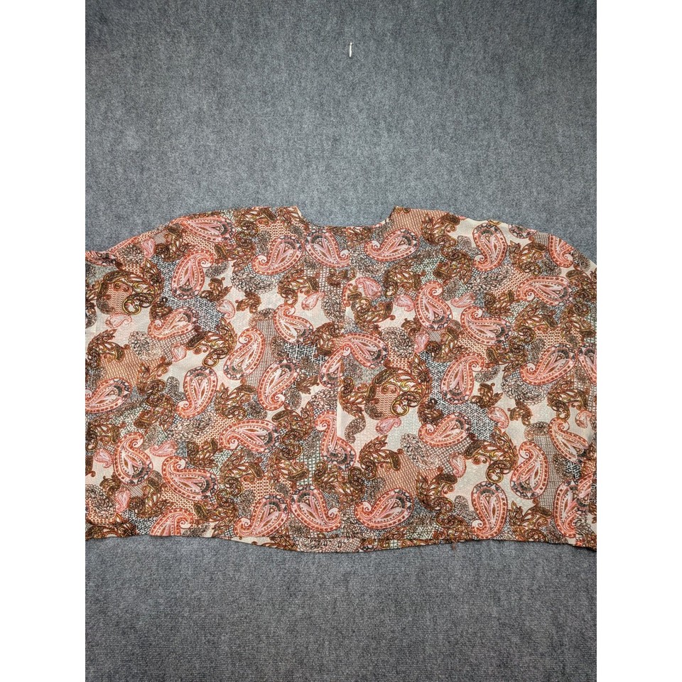 Lane Bryant Sheer Kimono Blouse 26/28 Paisley Boho Artsy Tunic V Neck ...