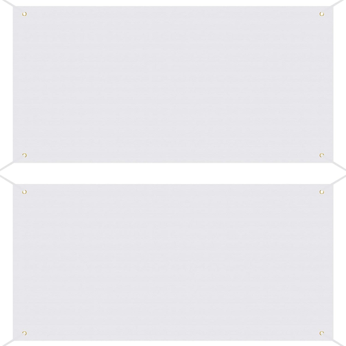 2 Pack Large Blank Banners, 2 X 4 Feet Polyester Oxford Cloth White Ba ...