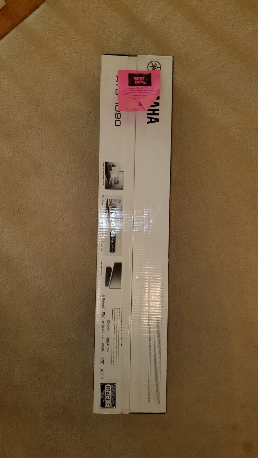 Yamaha ATS-1090 35in Wide Soundbar Dual in-Bar Subwoofers - Black ...
