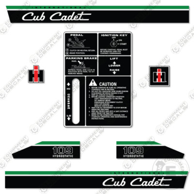 Fits Cub Cadet 109 Hydostatic Decal Kit Riding Mower Tractor - 7 YEAR ...