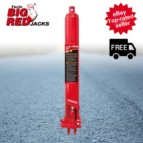 BIG RED 8Ton Long Ram Jack Clevis Base Garage Cranes with Engine Hoists ...