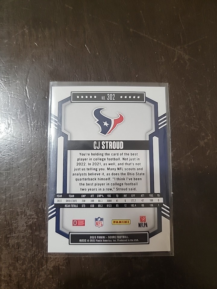 2023 Panini Score Football #302 - CJ Stroud Rookie Card RC - Houston ...