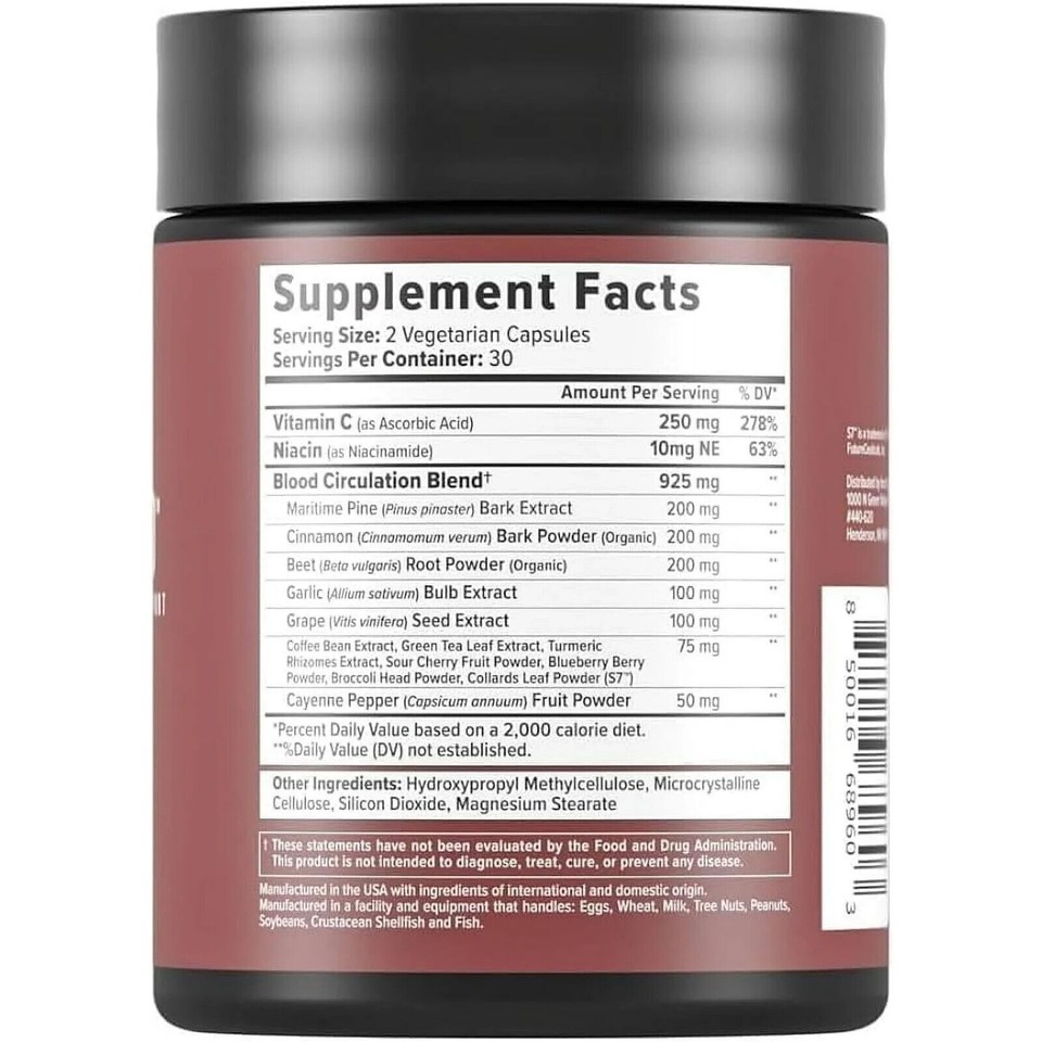 2 Pcs Supps Nitro Wood Circulation Support 60 Capsules New Sealed Exp ...