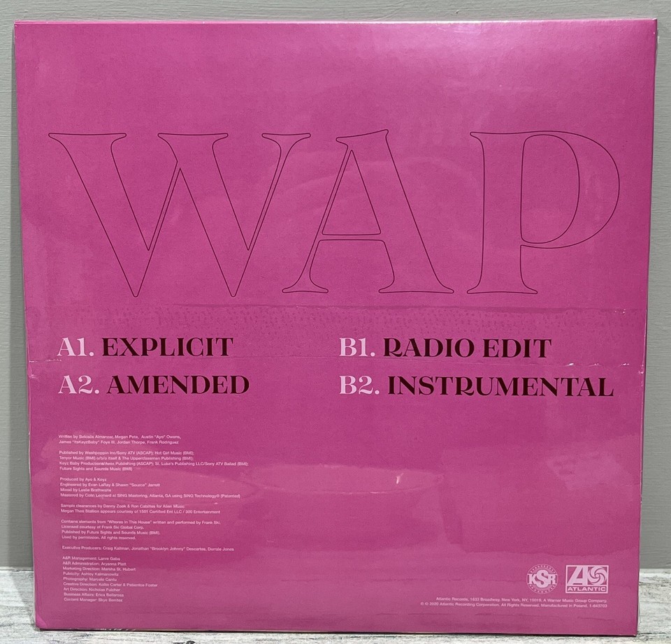 Cardi B Feat. Megan Thee Stallion – WAP - Pink Vinyl Record 12" Single ...
