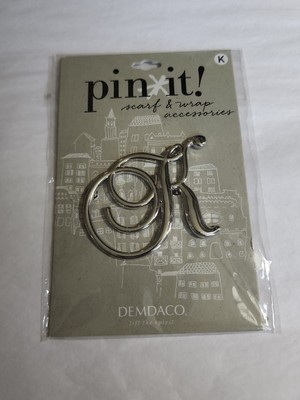 Pin It! Letter K Scarf Wrap Accessories By Demdaco Lapel Hat Jacket Pin ...