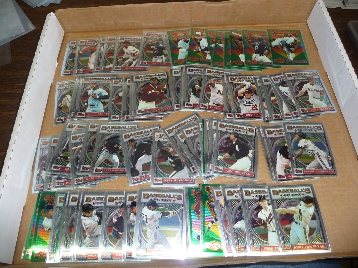 1993 Topps Finest BASEBALL BASE/COMMONS LOT OF 93 CARDS W/ALL STARS | eBay