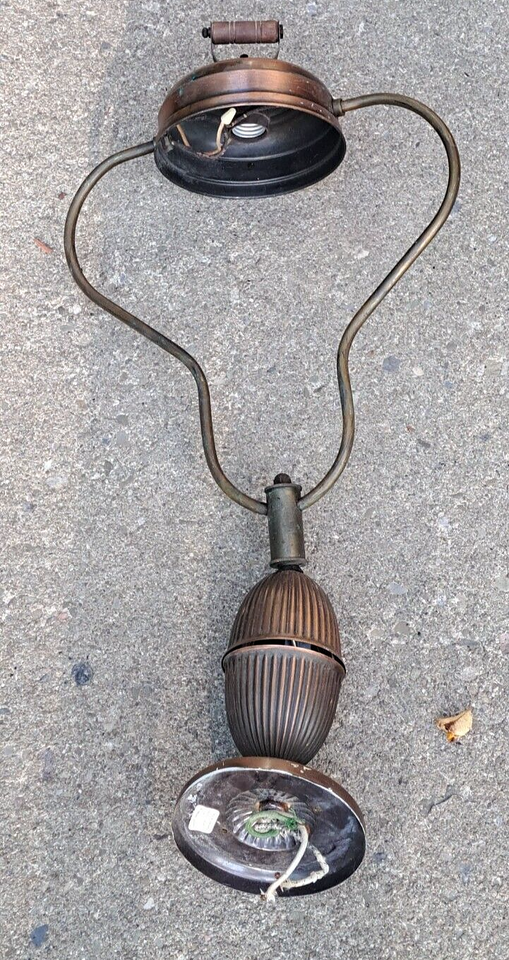 Vintage Brass Hanging Harp Style Light Fixture | eBay