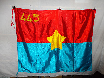 flag529 North Vietnam Army NVA flag 445th blue red silk | eBay