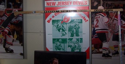 Bob Hoffmeyer New Jersey Devils NHL Game Used Sherwood 5030 Wood Hockey ...
