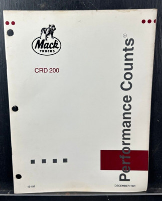 1991 December Mack Performance Counts CDR 200 - Vintage 13-197 Repair Manual | eBay