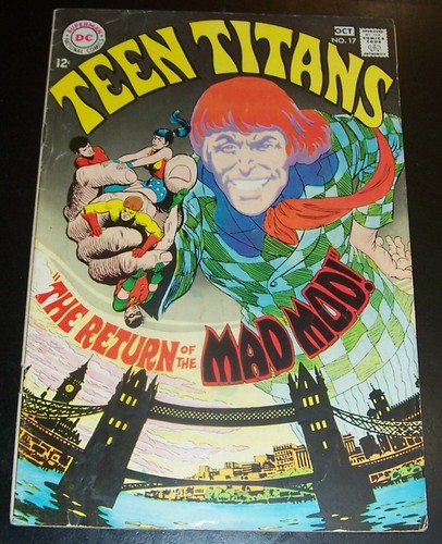 FNVF- TEEN TITANS 17 Cardy, Mad Mod, Robin, Kid Flash, Bag+Bd 1968 Comb ...