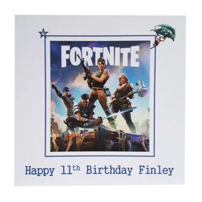 Personalised Fortnite Happy Birthday Greeting Card - Age Name, Computer ...