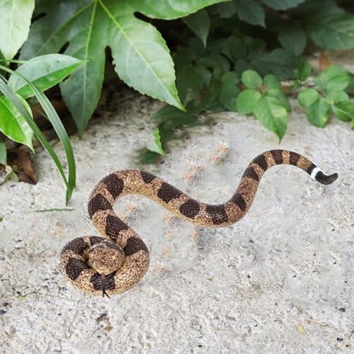 2Pcs Realistic Fake Snakes Toy Lifelike Rubber Rattlesnake Snake Scare ...