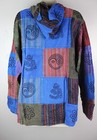 Jacket Stonewash Patchwork Hooded Casual Boho Shirt Hippy Coat Festival ...