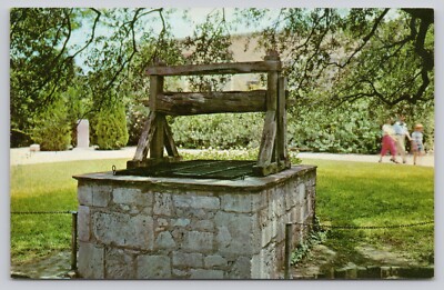 San Antonio Texas Original Well Alamo Courtyard Chrome Postcard ...