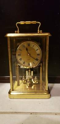 BUCHERER Quartz Gold Moving Clock W Germany 4.25x3.25x6.25" RARE ...