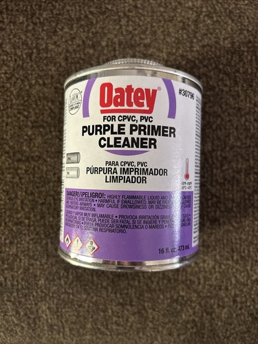 **NEW** Oatey 30796 Purple Primer Cleaner, PVC, CPVC, Pipe, 16oz | eBay