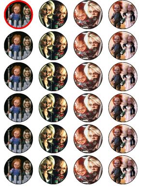 24 X HORROR CHUCKY AND BRIDE RICE PAPER BIRTHDAY CAKE TOPPERS | eBay