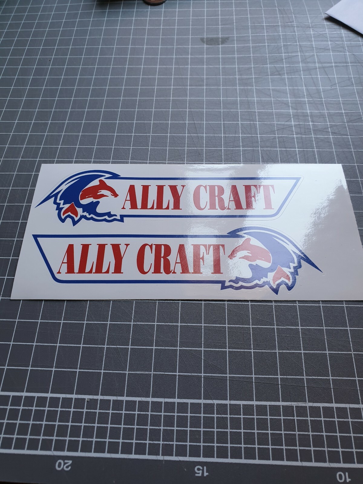 Ally Craft 140mm stickers x2 port & starboard decals fishing boat ...