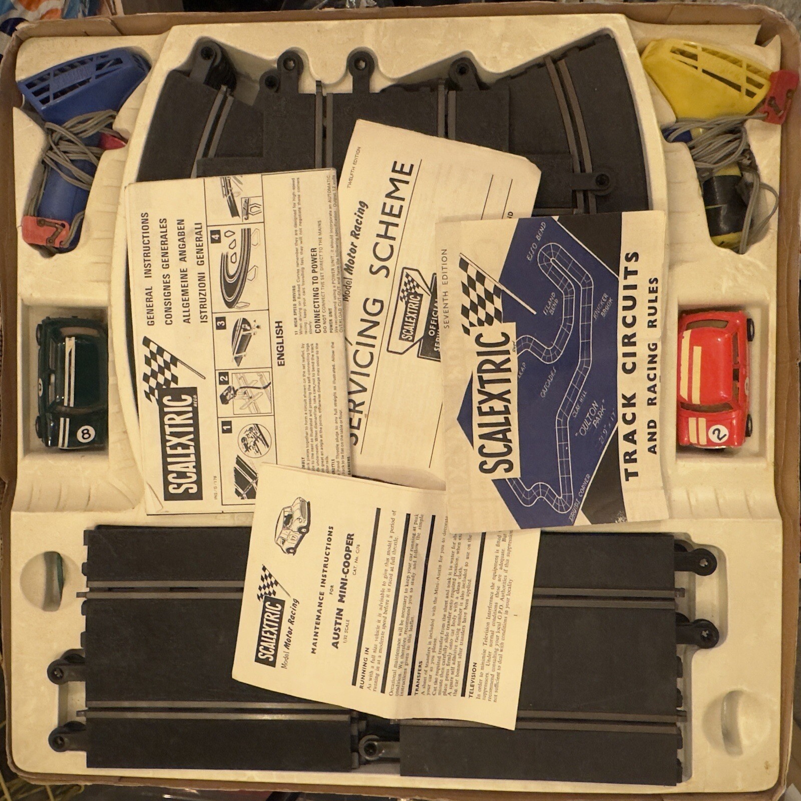 Triang Scalextric Rally Set 45 Boxed Set complete with X2 Austin Mini ...