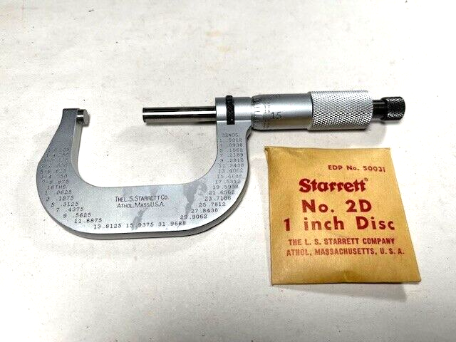 Starrett 1"-2" Outside Micrometer Cat# 2XRL | eBay