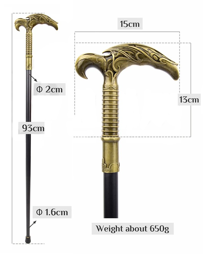 Penny Dreadful Steampunk Gentleman Walking Stick Swaggering Cane Bronze ...