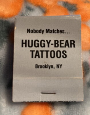 Vtg HUGGY BEAR TATTOO SHOP Park Slope Brooklyn NYC Matchbook Used 1995 ...