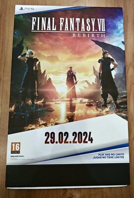 FINAL FANTASY VII REBIRTH DOUBLE SIDE PROMO STORE DISPLAY STANDEE POP ...