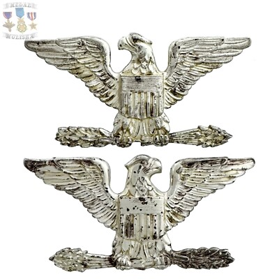 PRE WWII US ARMY USMC COLONEL INSIGNIA 🦅 EAGLES STERLING SUGARMAN SCREW ...