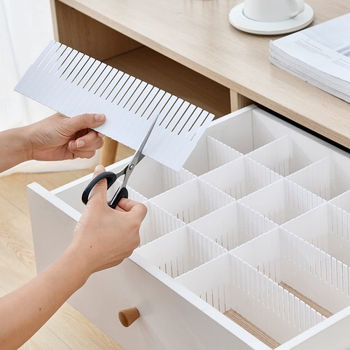 20PCS DIY Plastic Grid Drawer Dividers, Large Adjustable Drawer Storage ...