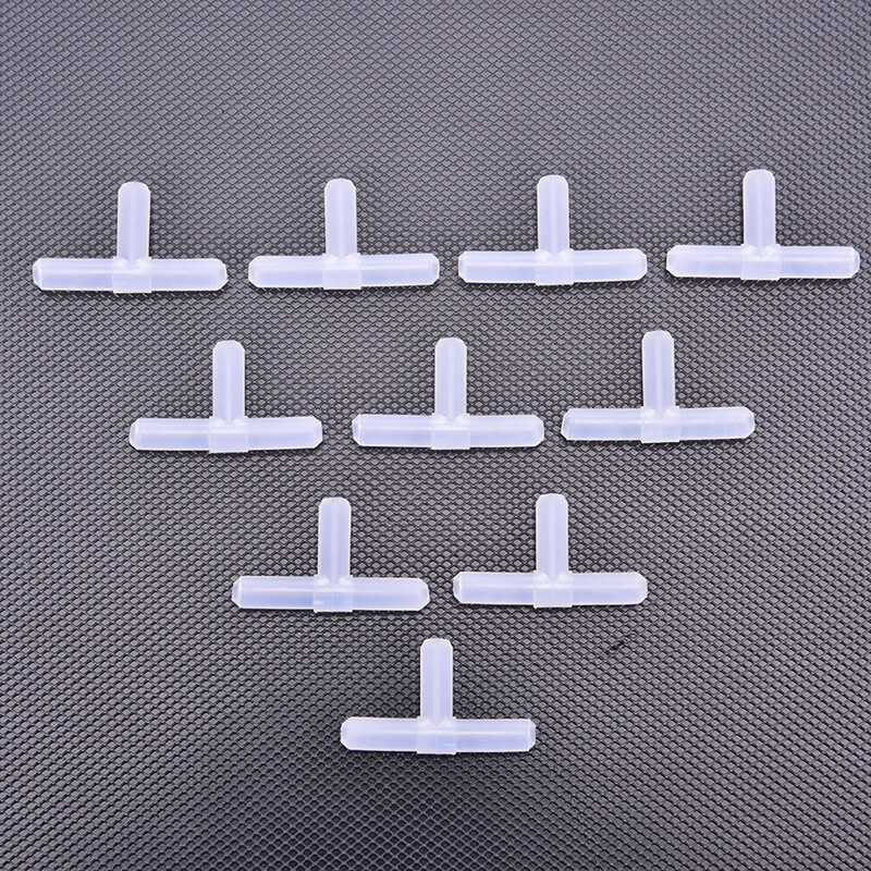 10PCS 4mm Plastic "T" 3-Way Fish Tank Aquarium Air Pump Line Tubing ...