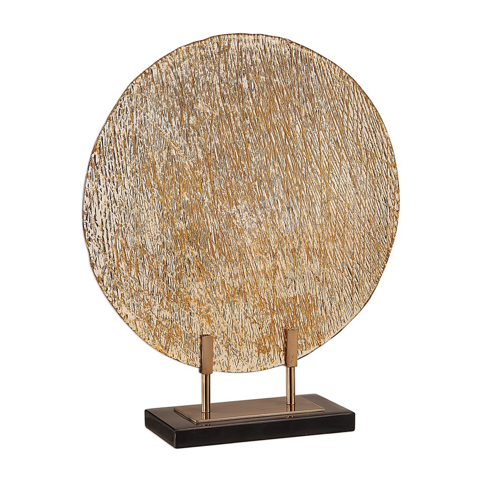 Elegant Bronze Gold Modern Art Glass Charger Stand | Flat Plate Disc ...