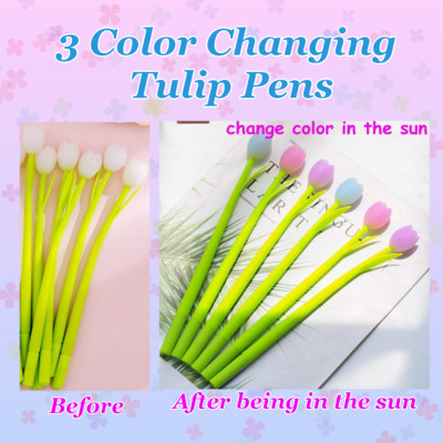 3 Color Changing Tulip Pens🌷Mothers Day Change Color in Sun .38mm Gel ...