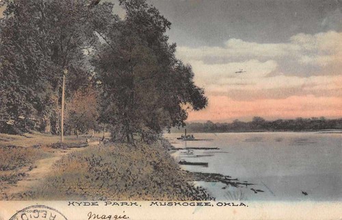 Muskogee Oklahoma Hyde Park Scenic View Antique Postcard J81072 | eBay