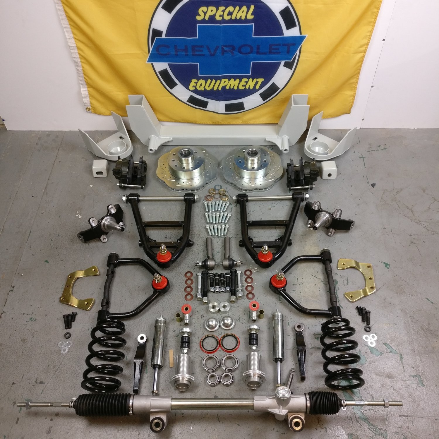 68-72 Chevy Nova MUSTANG II Coil-Over IFS 2" Drop 5x5 Manual LHD Rack ...