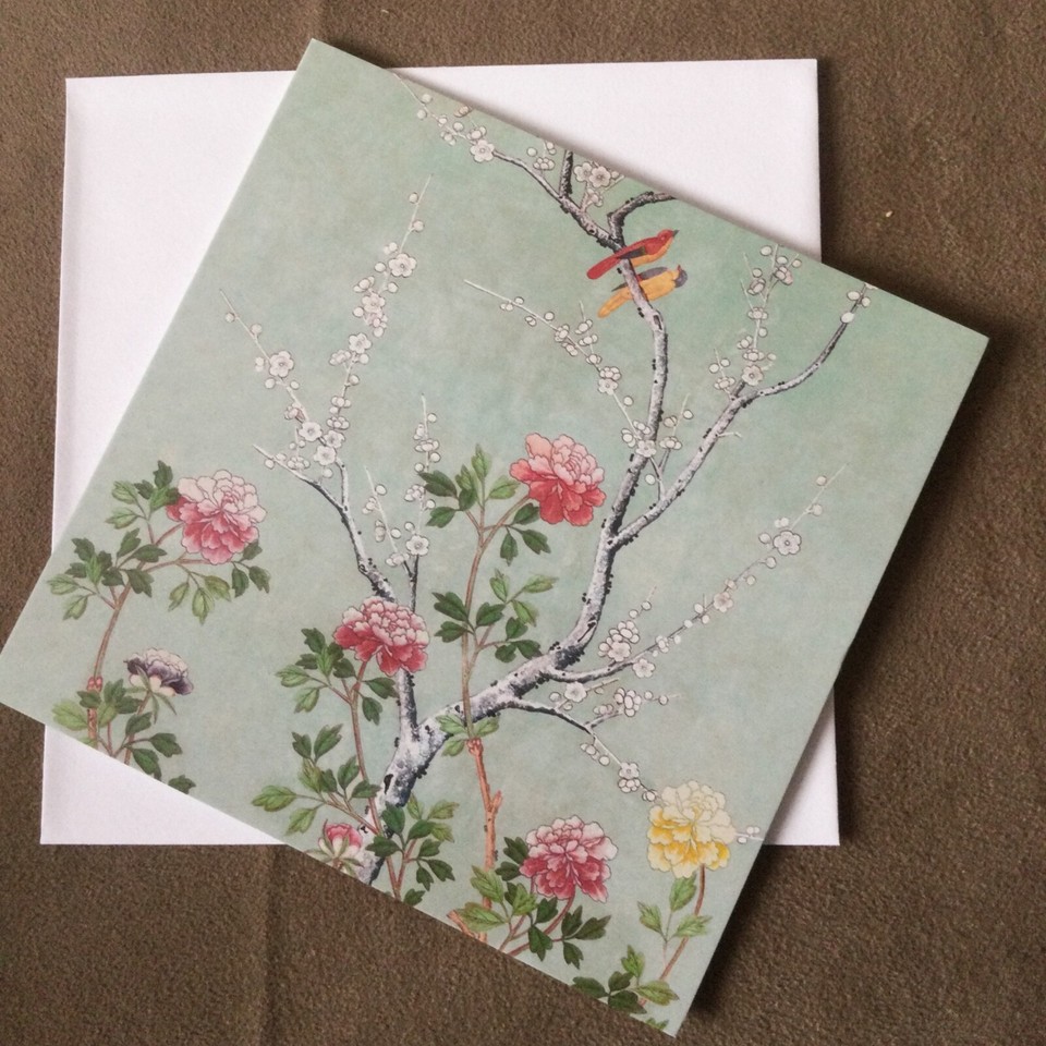 V&A Greeting Card With Envelope Chinese Blossom Design Blank | eBay UK