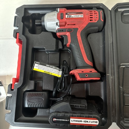 Powerbuilt Cordless Impact Driver 20 Volt Battery Operated Extra Bits ...
