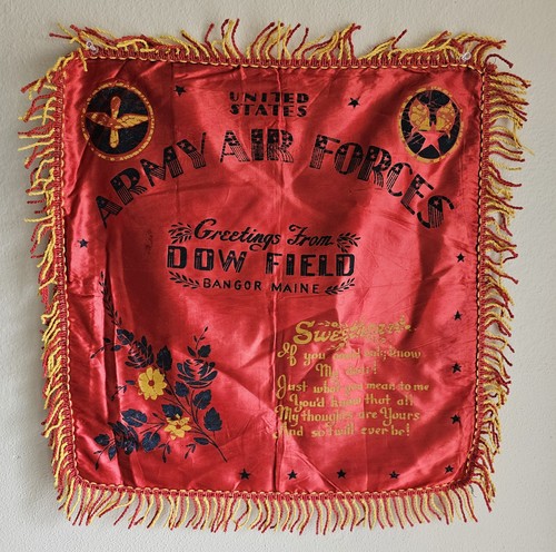 US Army Air Force USAAF Dow Field Bangor Maine Sweetheart Pillow Sham ...