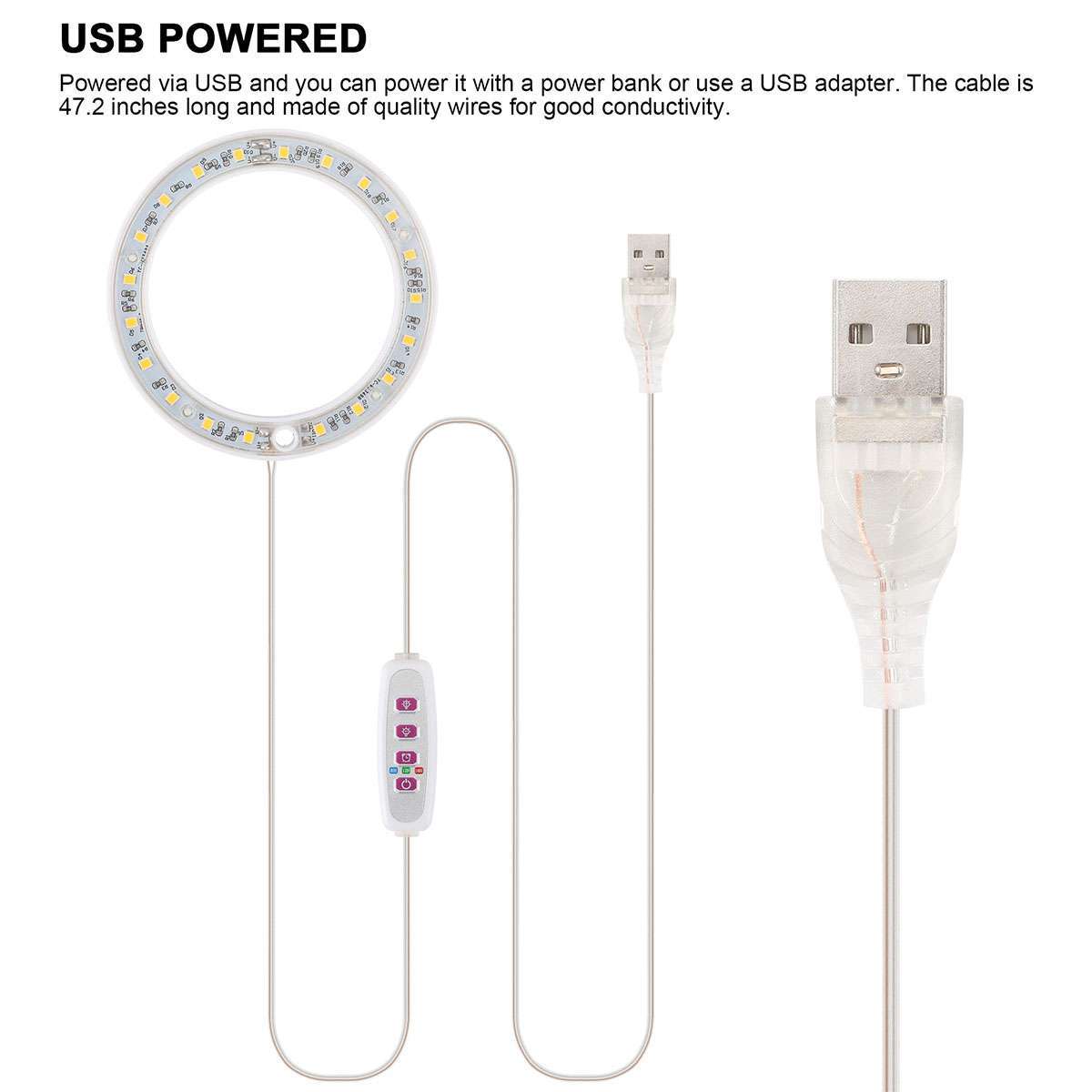 Sunlight Round LED Grow Light Ring Full Spectrum Lamp For Indoor Plants ...