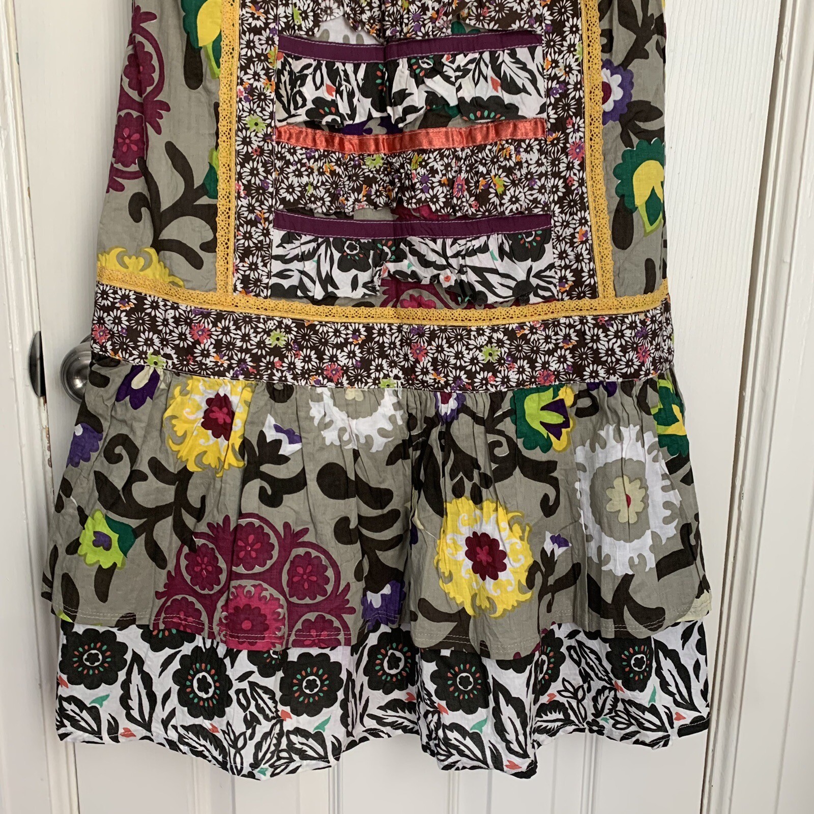 Double D Ranch Floral Patchwork Ruffled Cap Sleeve Sh… - Gem