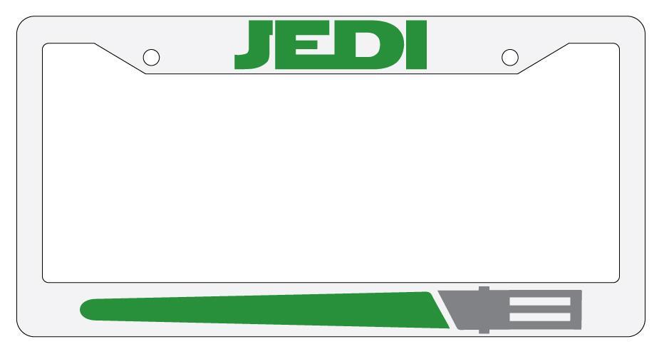 Jedi GREEN White Plastic License Plate Frame Star Wars | eBay