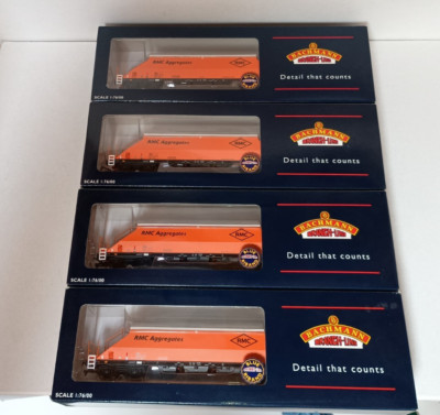 4 x Bachmann 37-326 , 90T JGA Bogie Hopper Wagon, RMC 19228, Rake of 4 ...
