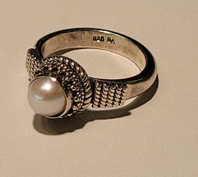 BA Suarti 925 Sterling Silver Pearl Ring Sz 7 | eBay