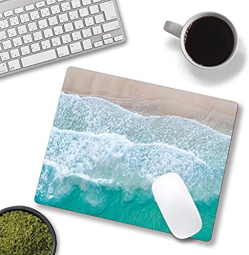 Mouse Pad, Beach Mouse Pad Custom Design, Square Beach with Blue Sea ...