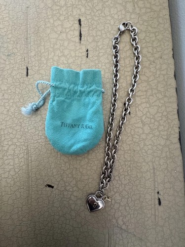 Tiffany & Co. Heart Key Padlock Necklace 18" Silver 925, Chain Not ...