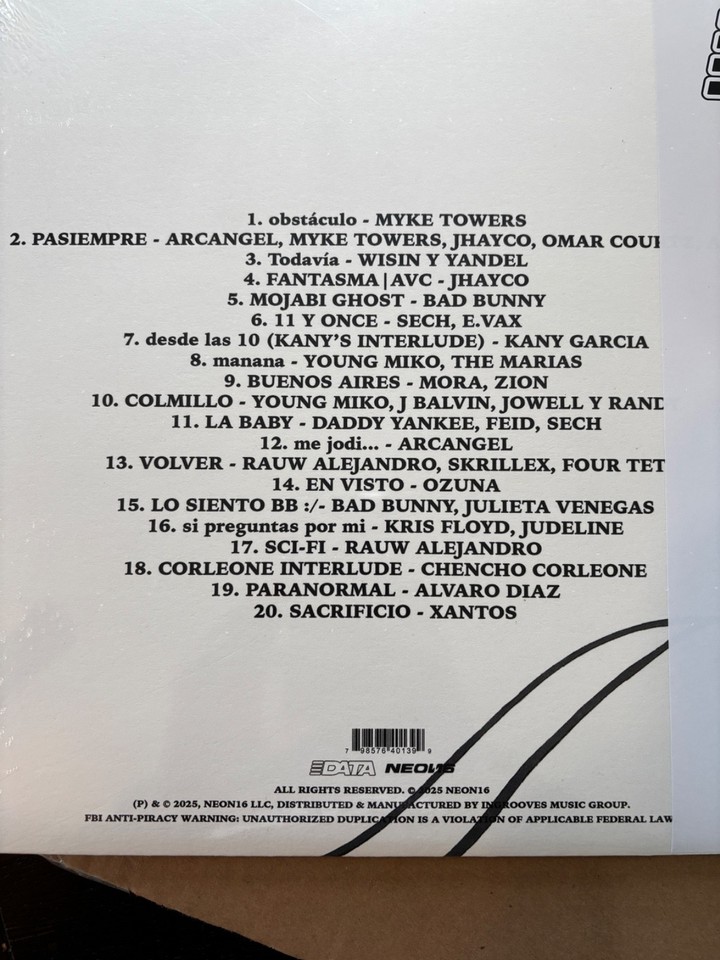 Tainy - DATA 2 year anniversary alternative cover/limited edition Vinyl ...